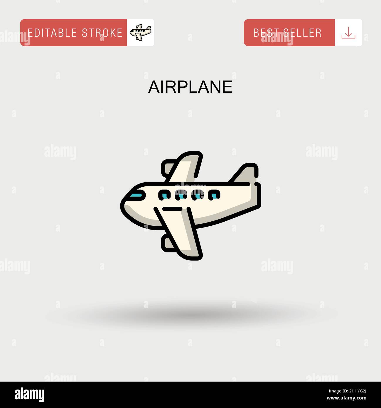 Airplane Simple vector icon Stock Vector Image & Art - Alamy
