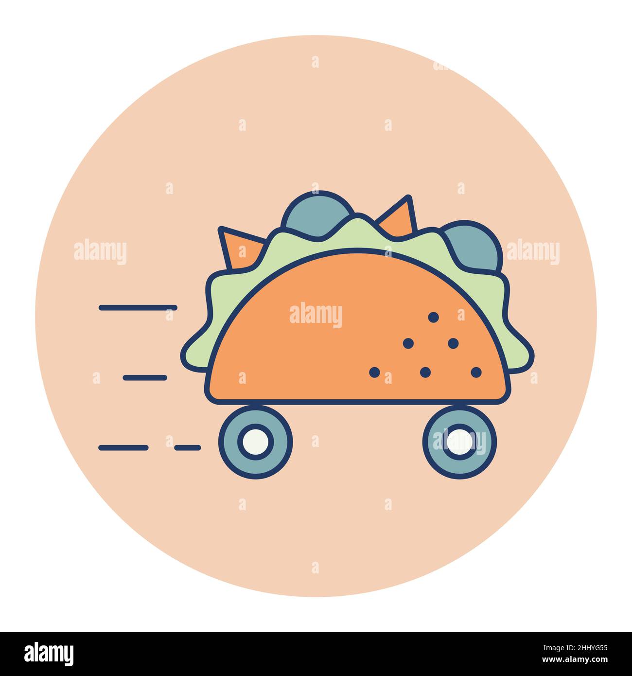 Taco delivery vector flat icon. Fastfood sign. Graph symbol for cooking ...