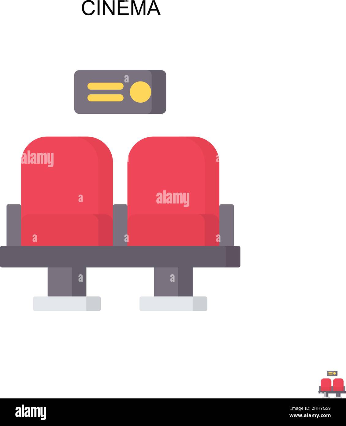 Cinema Simple vector icon. Illustration symbol design template for web ...