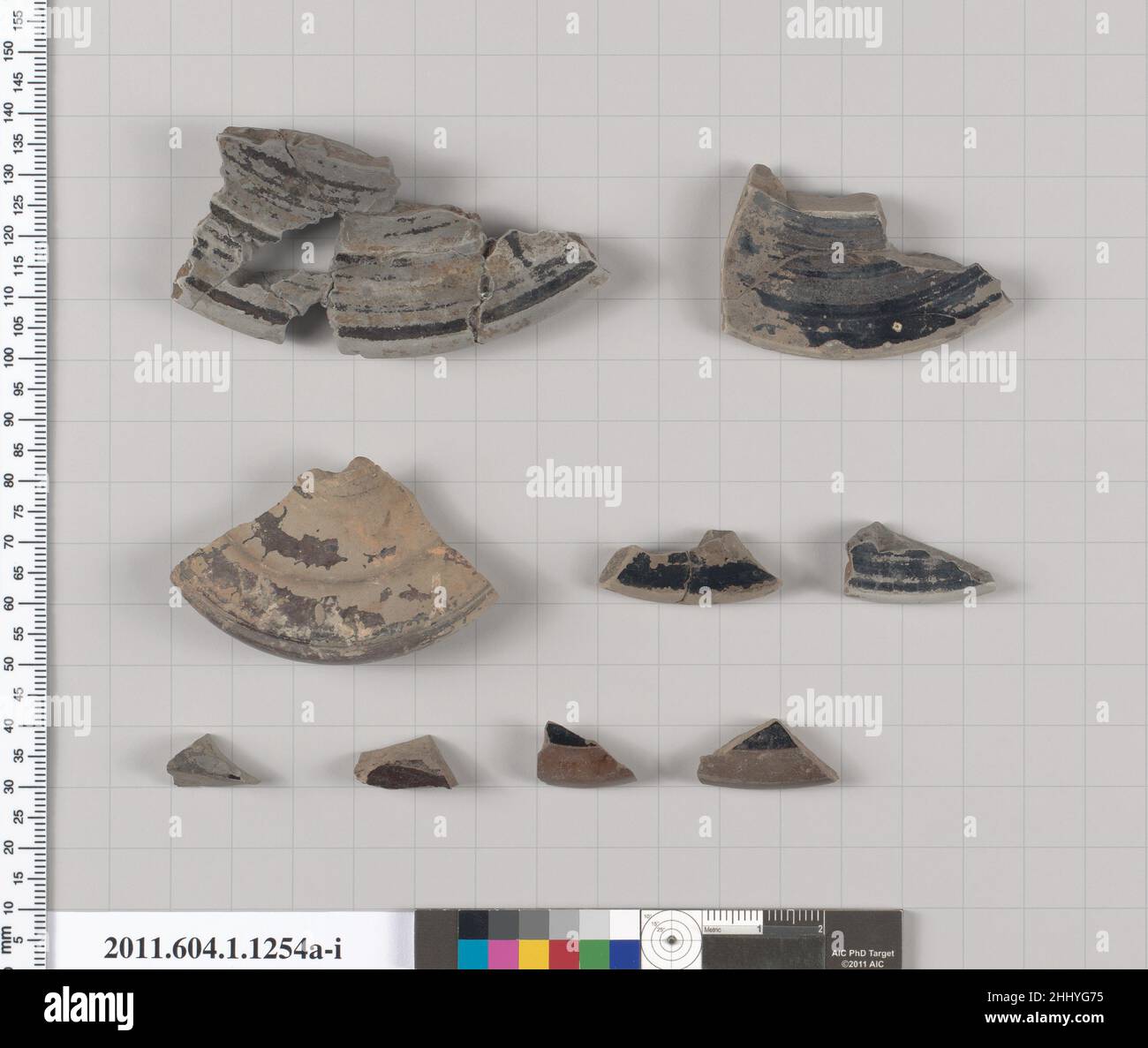 Terracotta fragments of kylikes (drinking cups) 5th century B.C. Greek ...