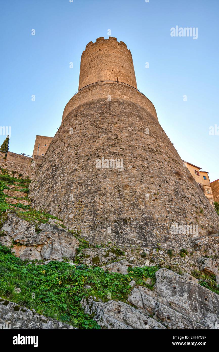 The fortified walls of the castle of Itri, a historic city in the Lazio ...