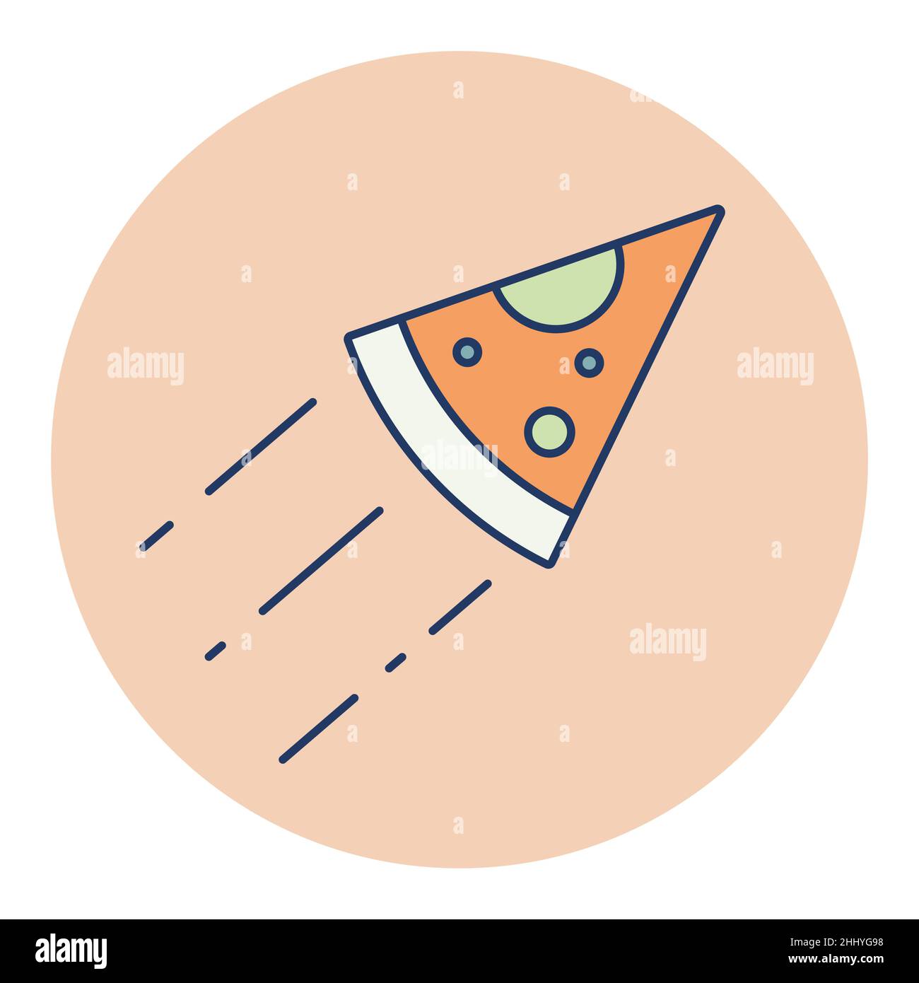 Slice of pizza vector flat icon. Fast food delivery symbol. Delivery ...