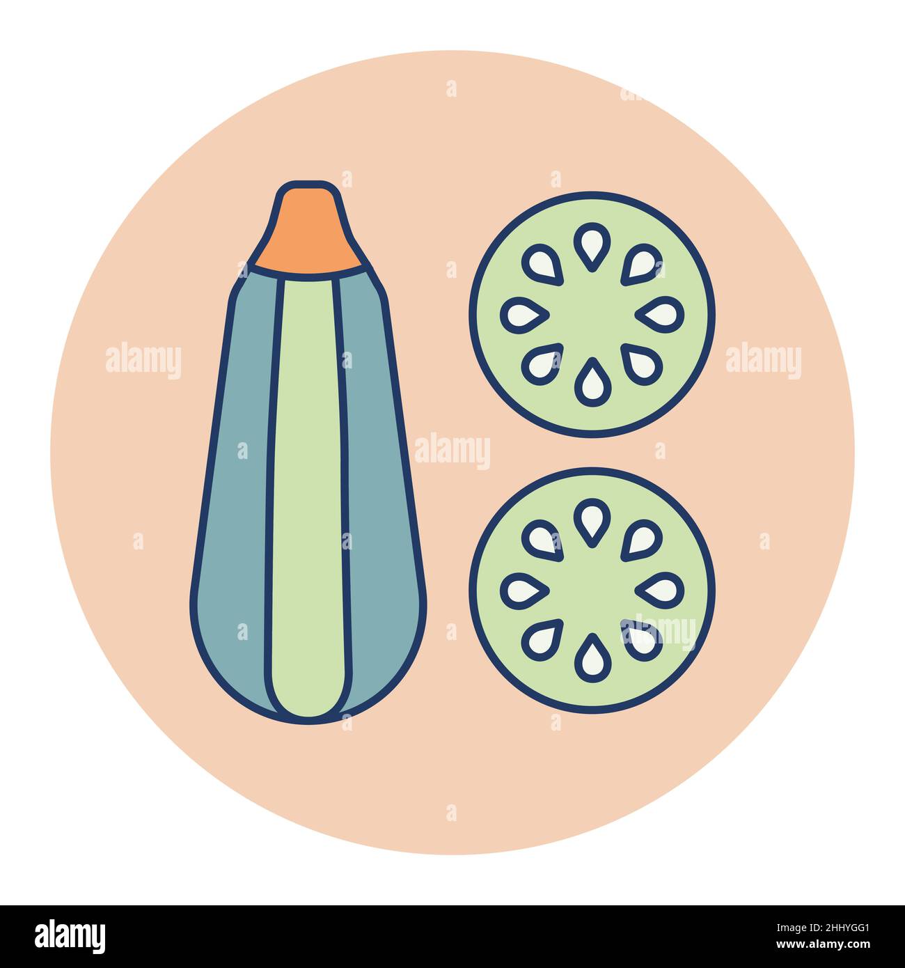Zucchini vector flat icon. Barbecue and bbq grill sign. Vegetable ...