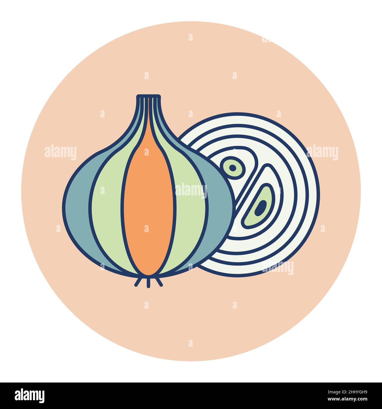 Onion vector flat icon. Barbecue and bbq grill sign. Vegetable. Graph ...