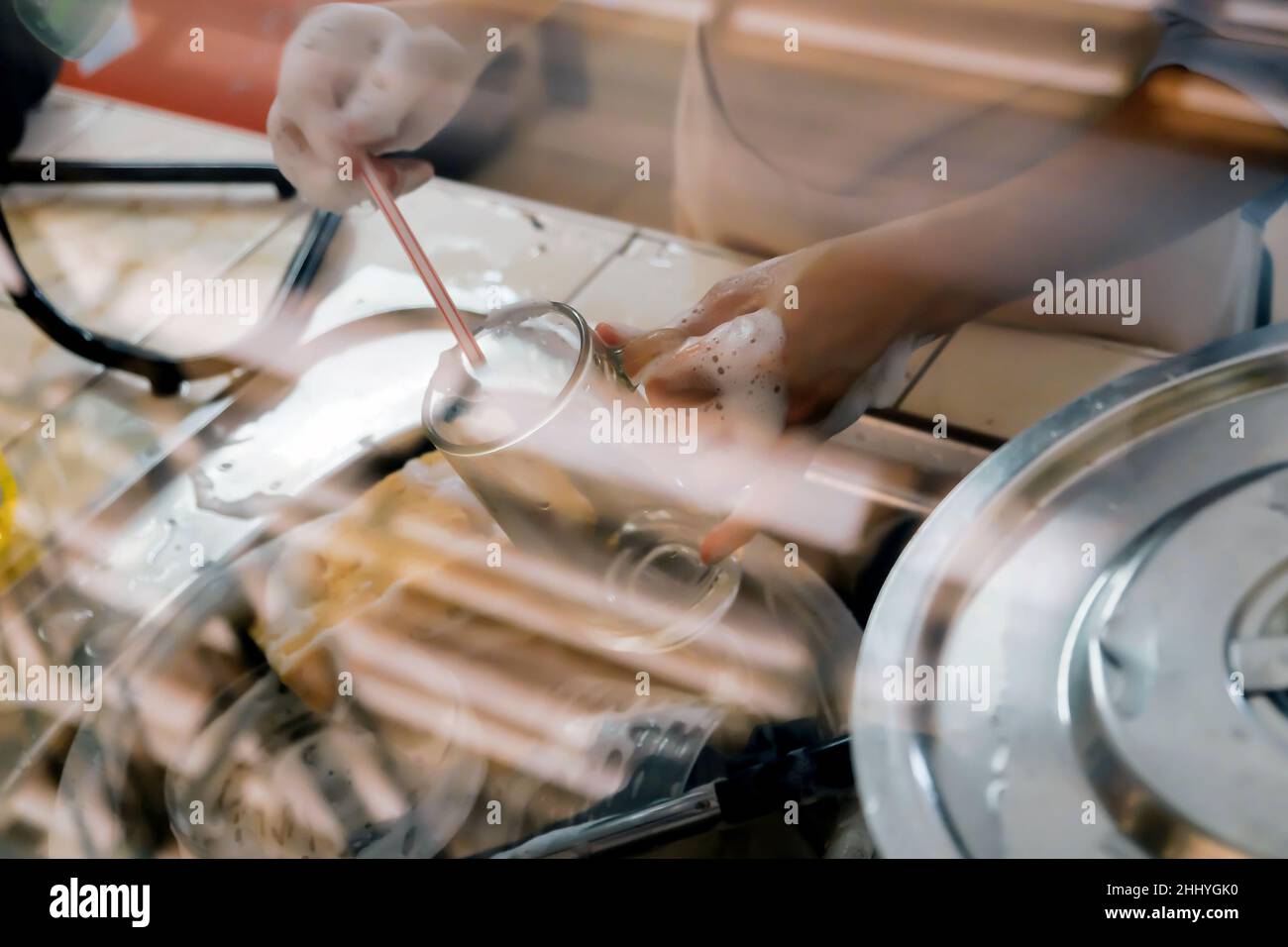 House Work, Close up image of washing dishes Stock Photo - Alamy