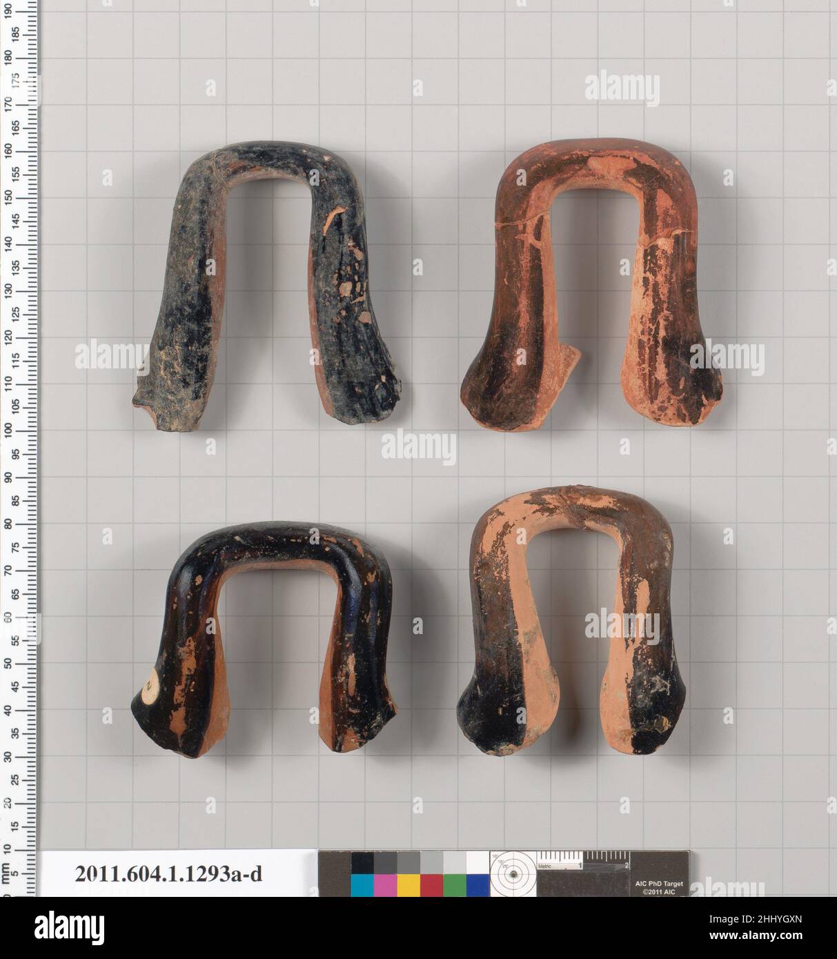 Terracotta fragments of kylikes (drinking cups) 5th century B.C. Greek ...