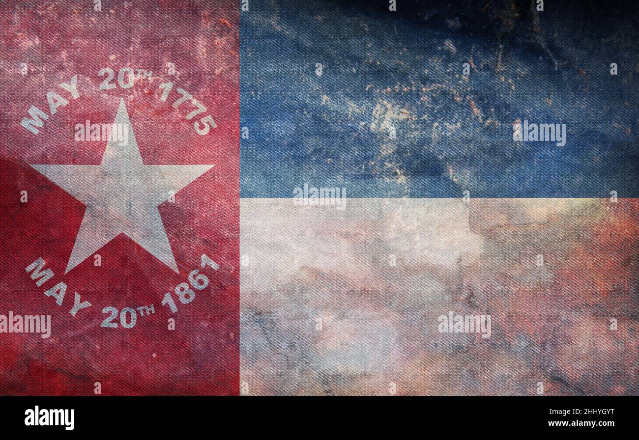 Top view of North Carolina 1861 1865 , USA flag, no flagpole. Plane ...