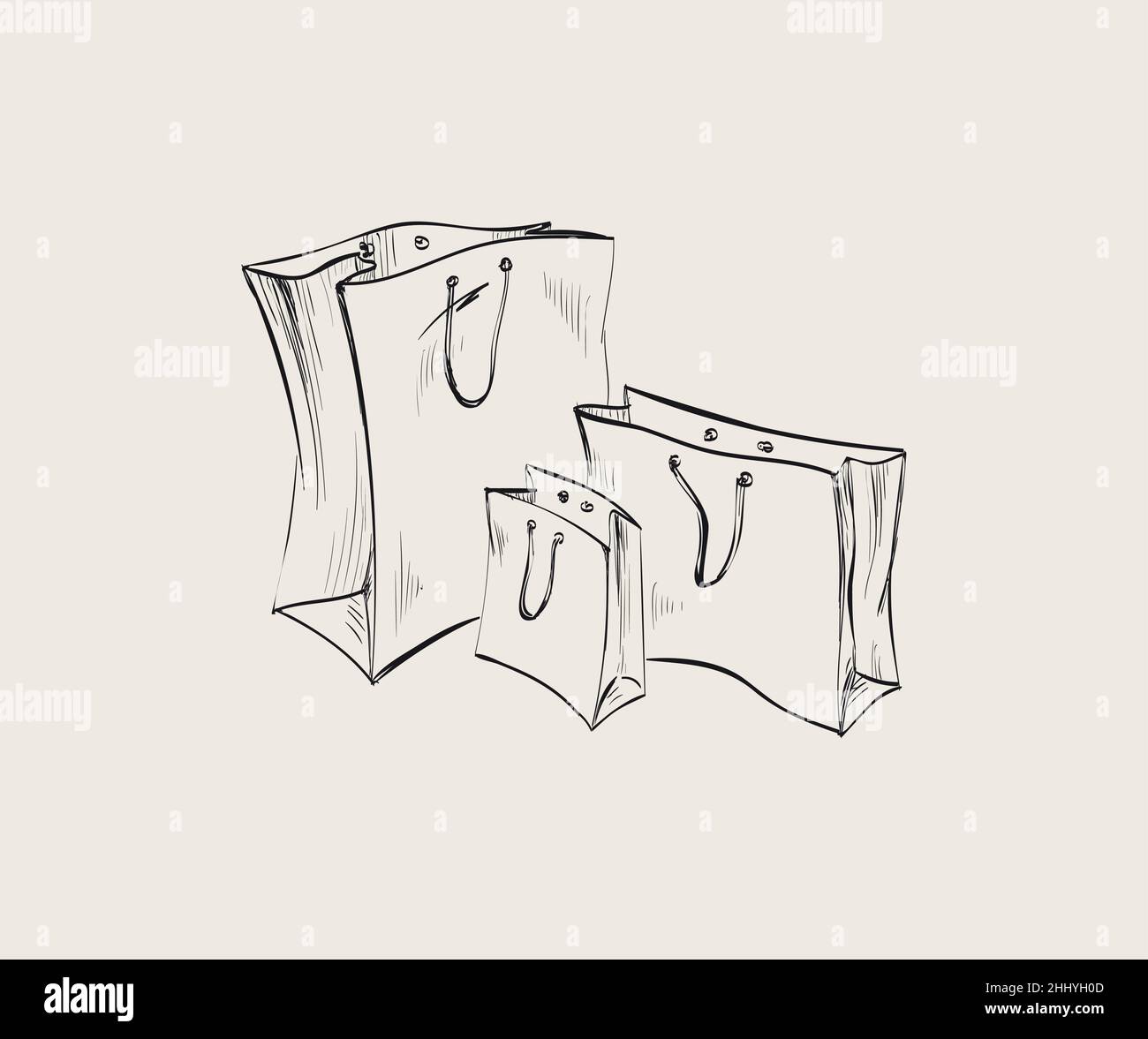 Shopping Paper Bags Crumpled Vector Illustration Bag Paper Crumpled ...