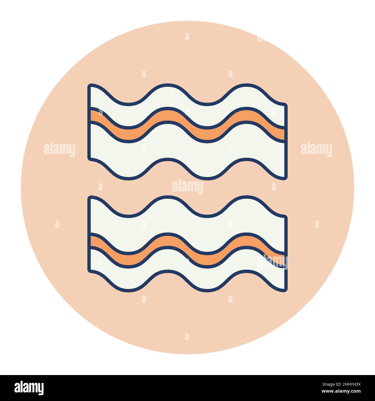 Bacon Strips vector flat icon food meat. Barbecue and bbq grill sign ...
