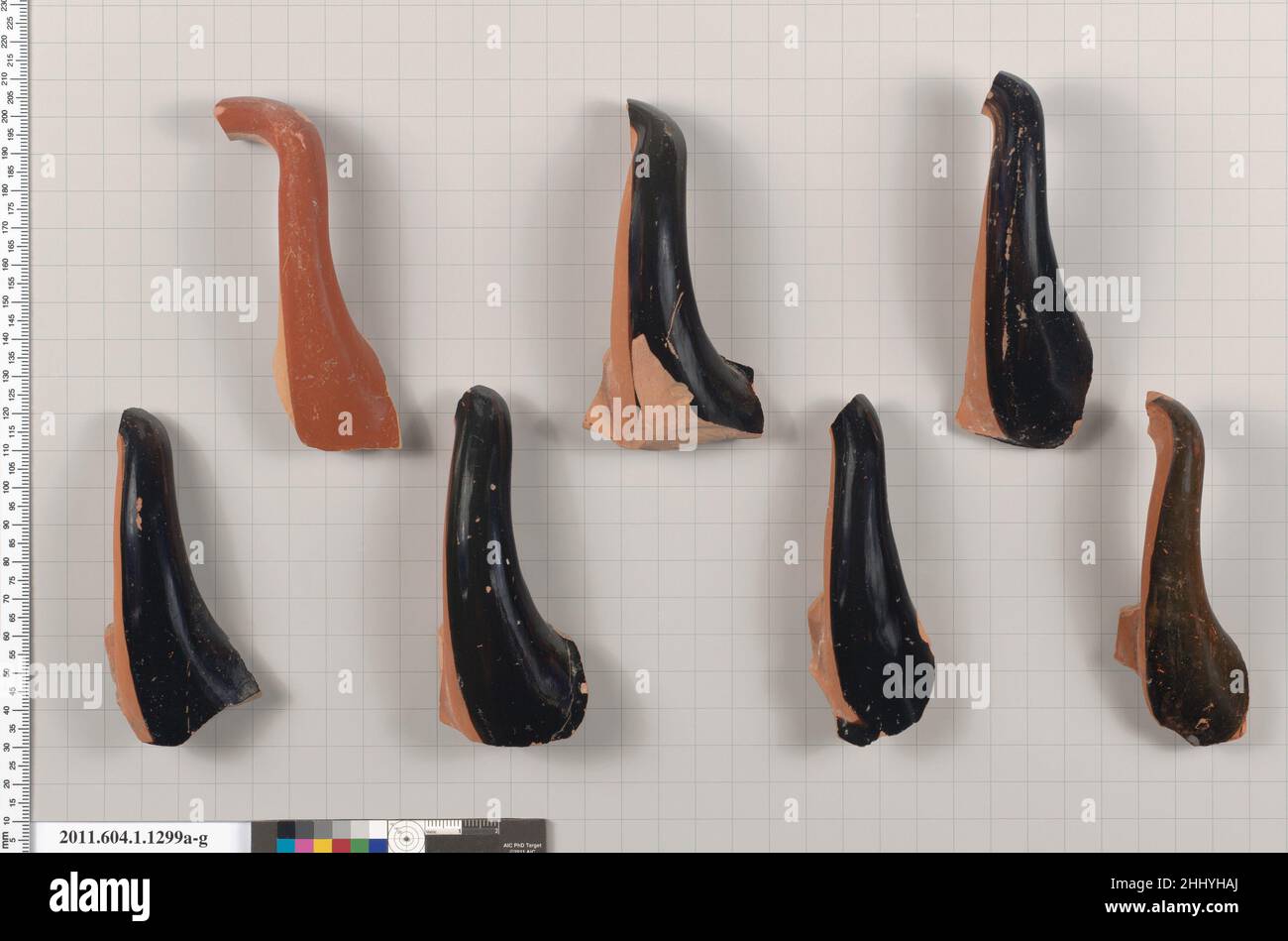 Terracotta fragments of kylikes (drinking cups) 5th century B.C. Greek ...