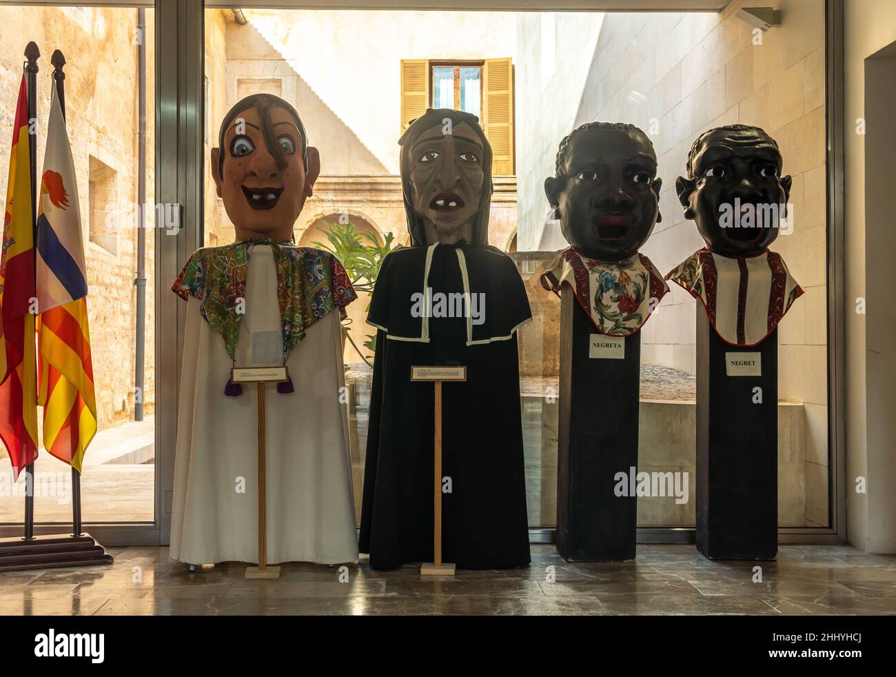 Llucmajor, Spain; january 21 2022: Sculpture of big-headed giants ...