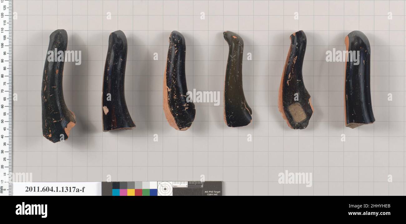 Terracotta fragments of kylikes (drinking cups) 5th century B.C. Greek ...