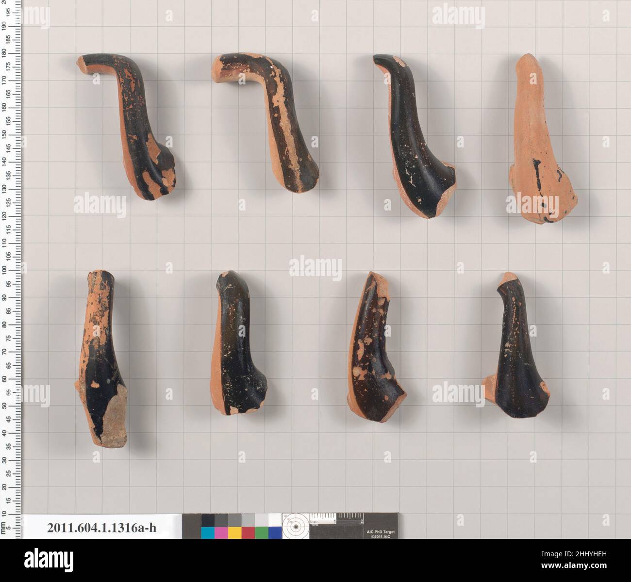 Terracotta fragments of kylikes (drinking cups) 5th century B.C. Greek ...