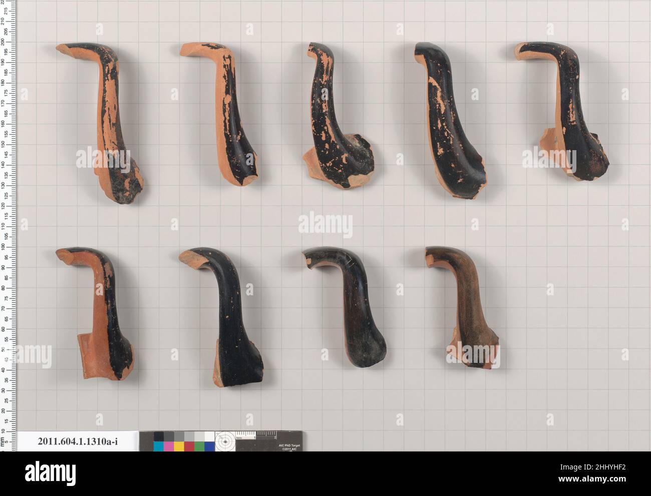 Terracotta fragments of kylikes (drinking cups) 5th century B.C. Greek ...