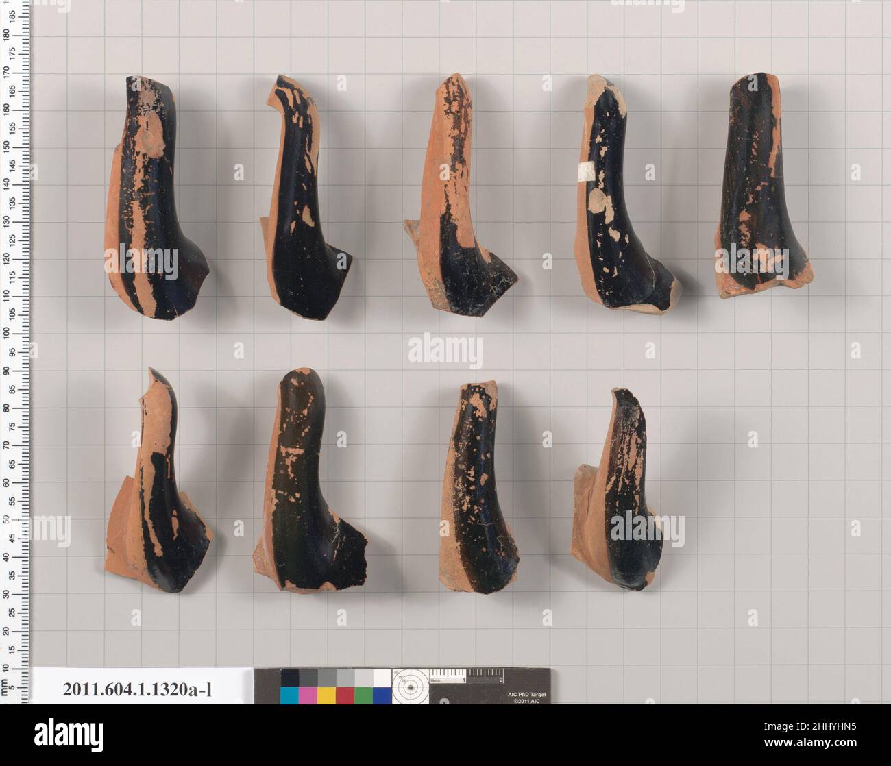 Terracotta fragments of kylikes (drinking cups) 5th century B.C. Greek ...