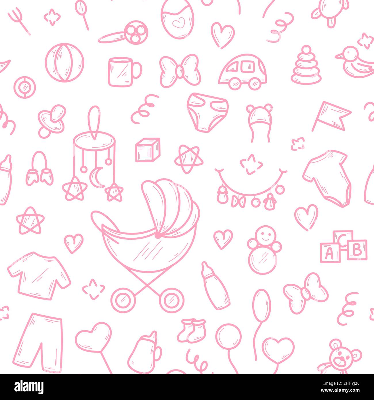 Baby doodle seamless pattern Stock Vector Image & Art - Alamy