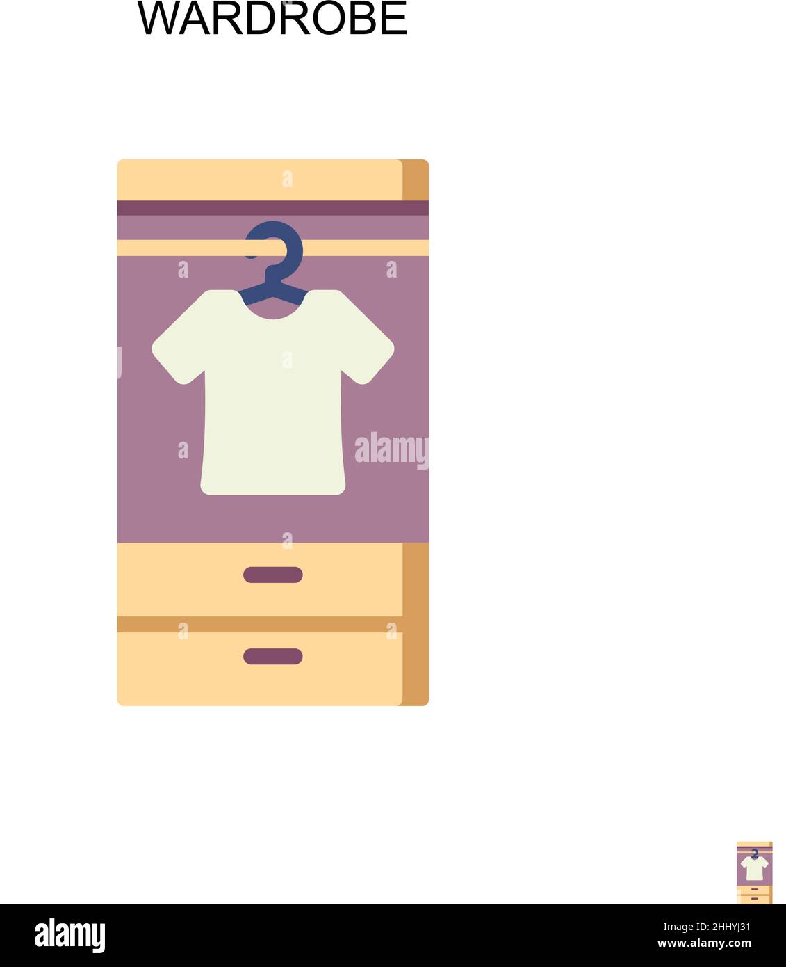 Wardrobe Simple vector icon. Illustration symbol design template for ...