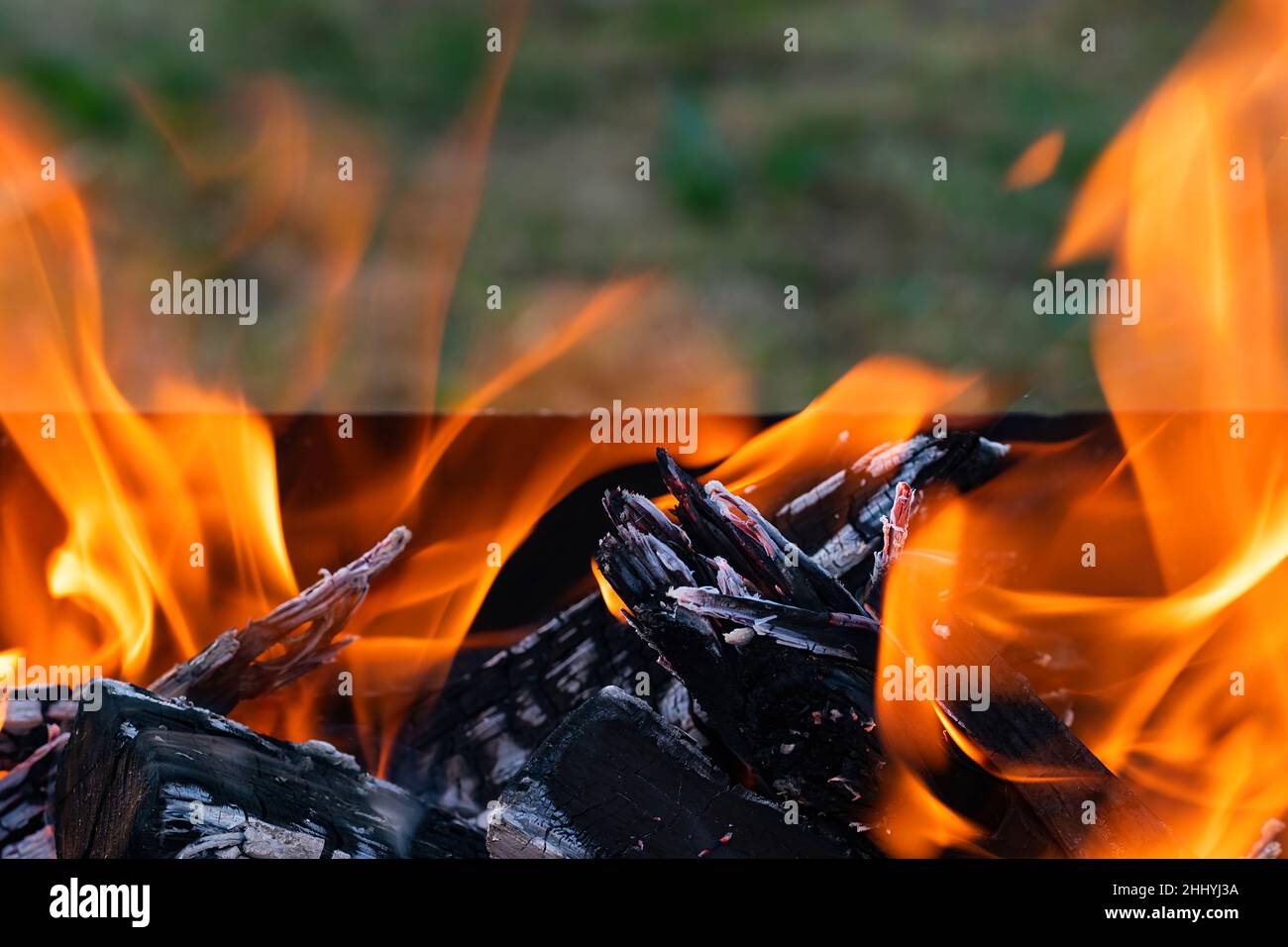 Frozen motion of colorful flame in the brazier Stock Photo - Alamy