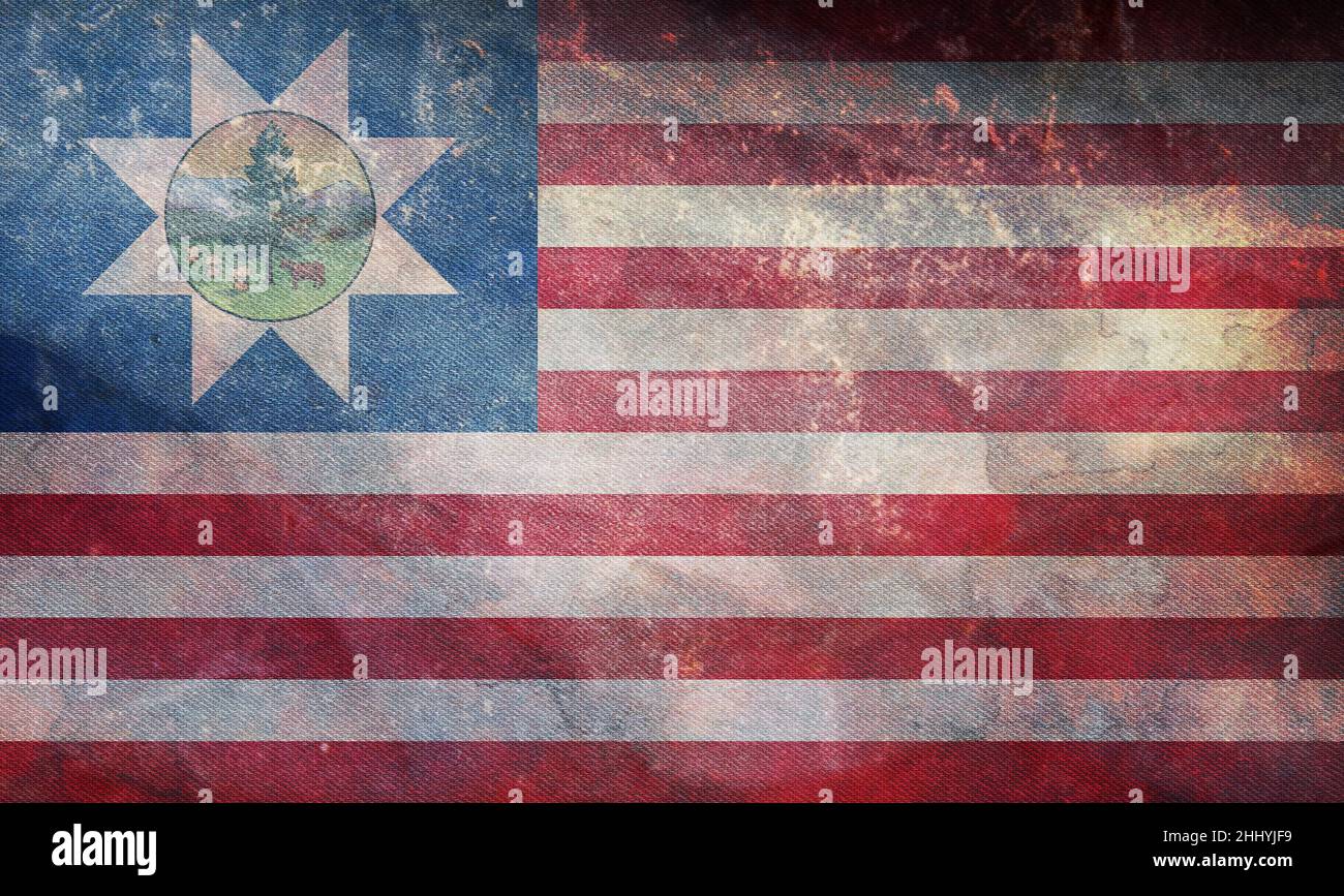 Top view of Vermont 1837 1923 , USA flag, no flagpole. Plane design ...