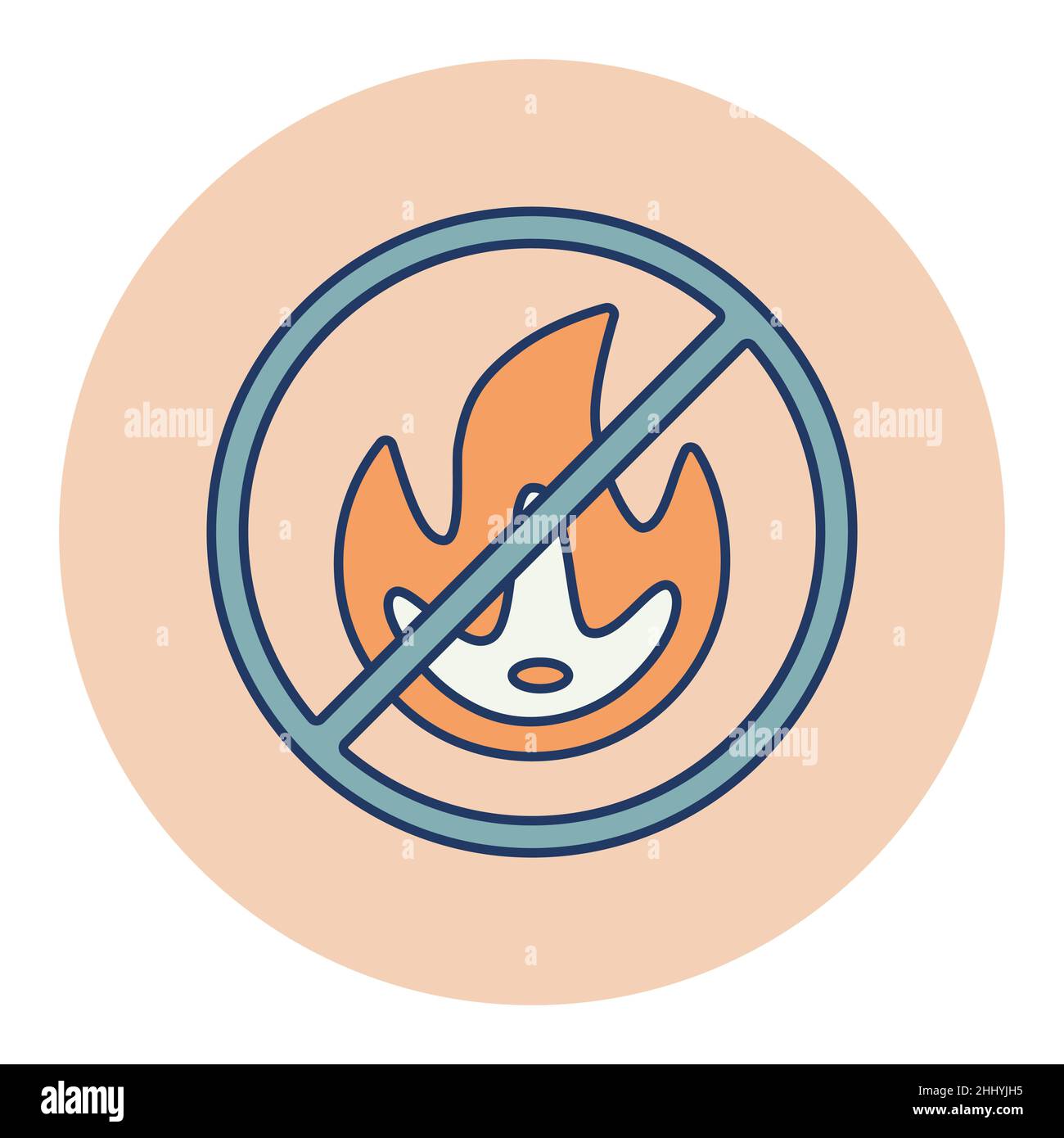 No Fire flame sign flat vector icon. Fire symbol. Stop fire. Escape ...
