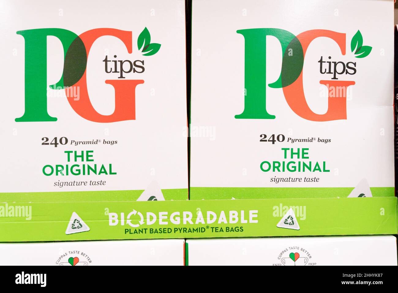 Packs of PG tips tea bags Stock Photo - Alamy
