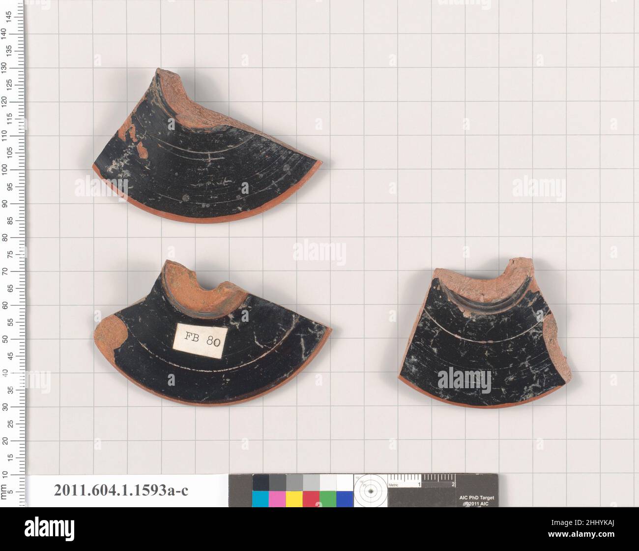 Terracotta fragments of kylikes (drinking cups) 5th century B.C. Greek ...