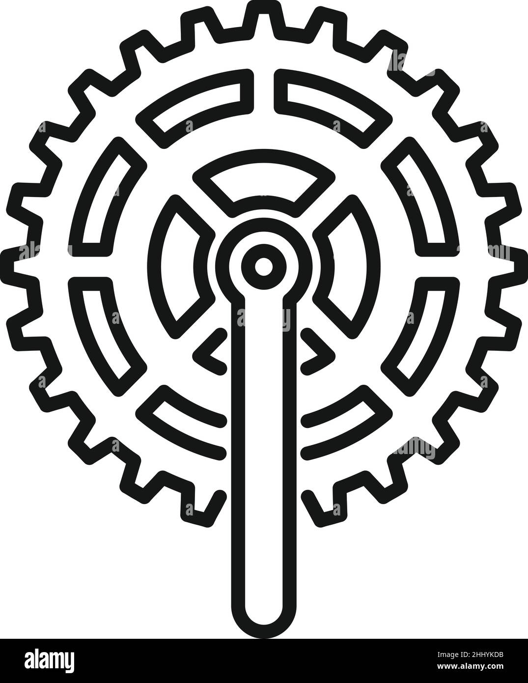 Bike chain rings icon outline vector. Fix repair. Shop tire Stock ...