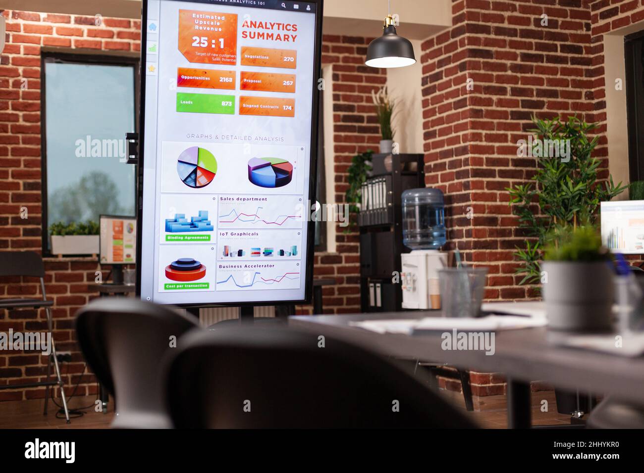 Empty office room with modern design ready for business meeting. Start ...