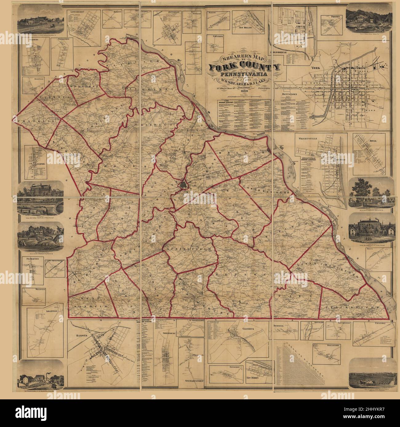 York pennsylvania map hi-res stock photography and images - Alamy