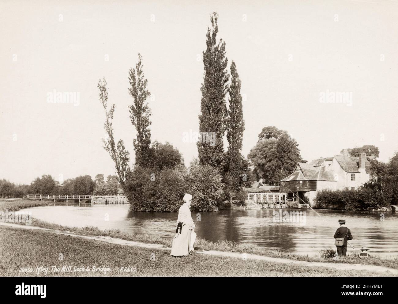 Vintage photograph, late 19th, early 20th century, view of Lock and ...