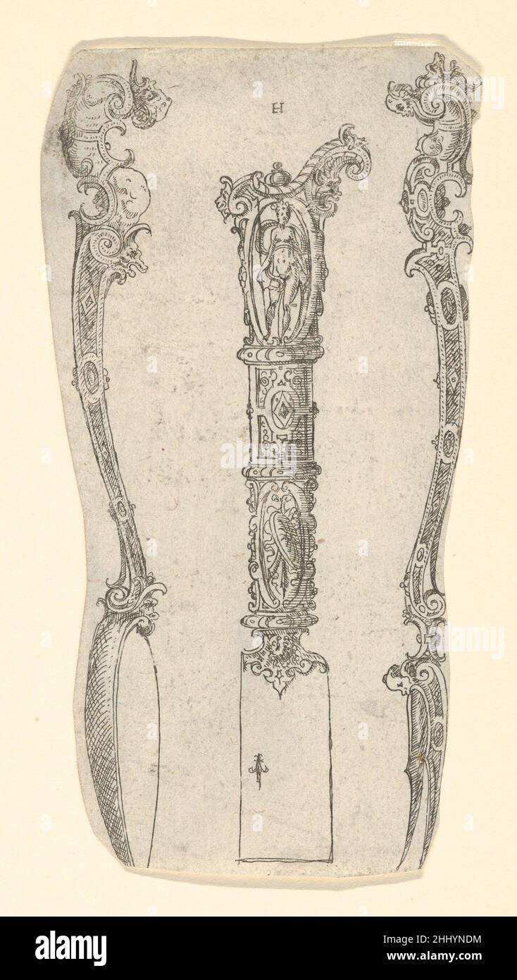 Design for a Knife, Spoon, and Fork 1560–70 Erasmus Hornick Netherlandish. Design for a Knife ...
