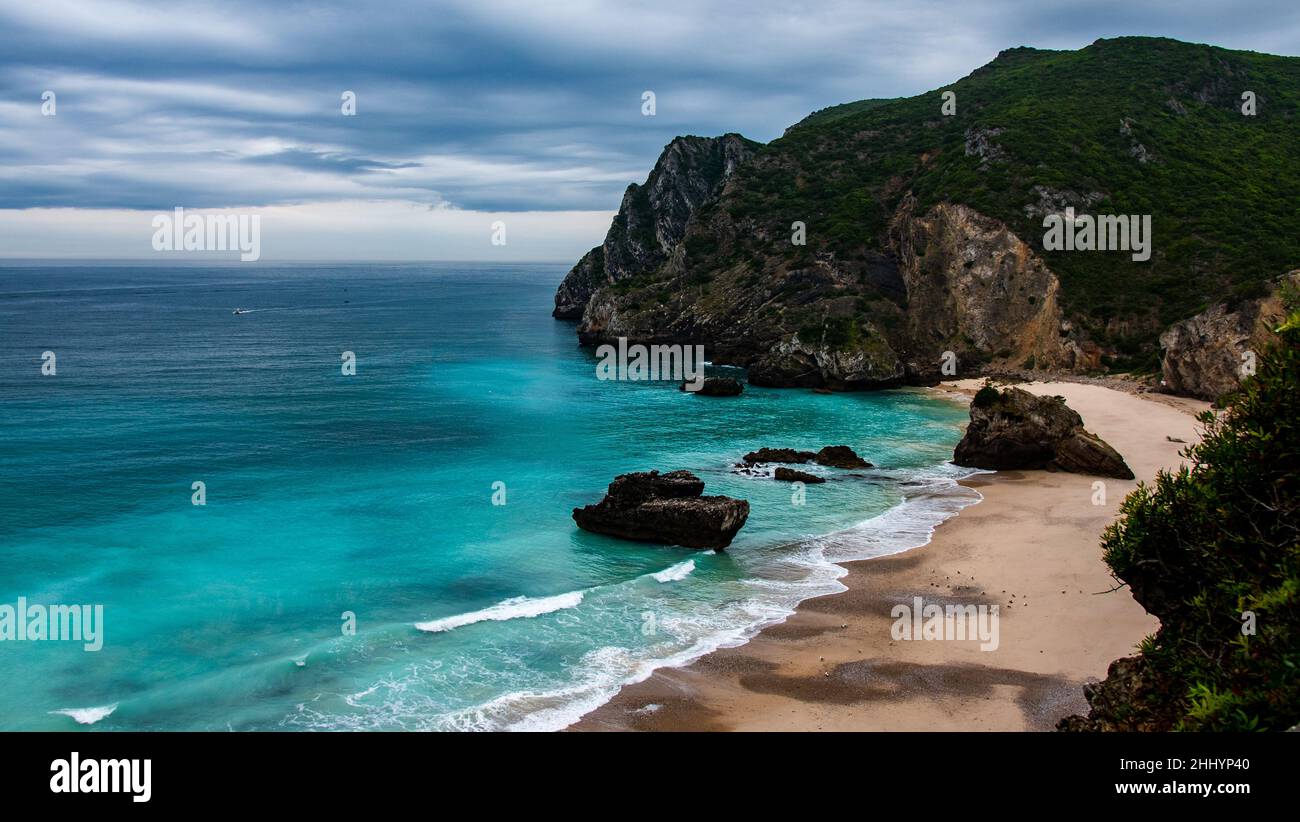 Portugal Coast, clear water and beautiful rocks. A place difficult to ...