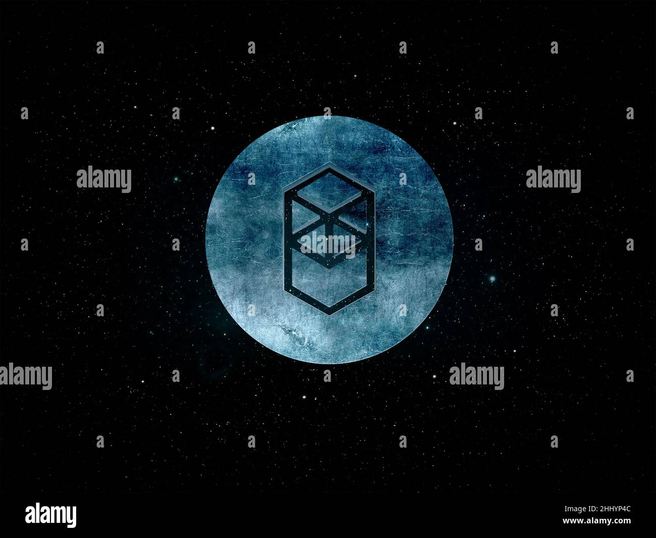 3D rendering fantom cryptocurrency coin on colorful background ...