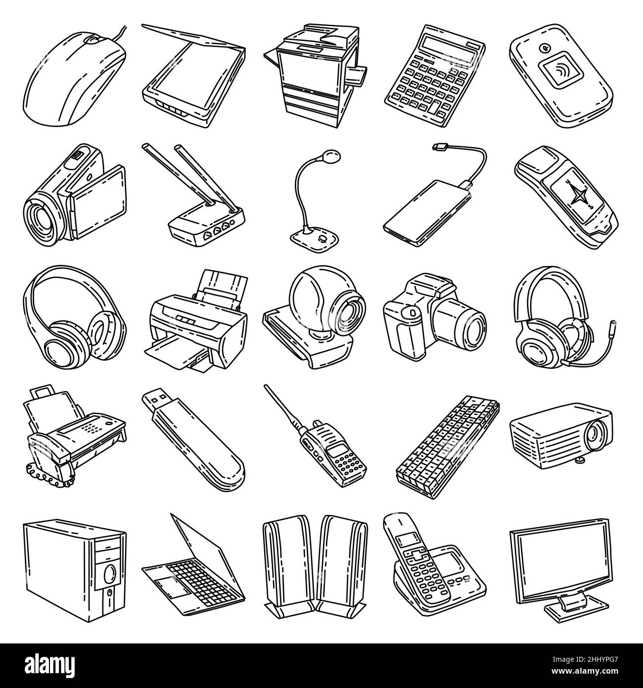 Modern electronic devices office Black and White Stock Photos & Images ...