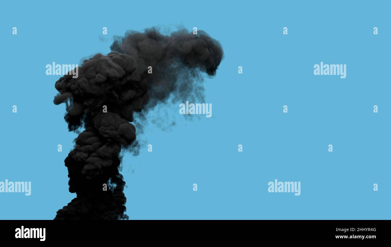 black rich co2 emissions smoke emission from waste burning, isolated ...