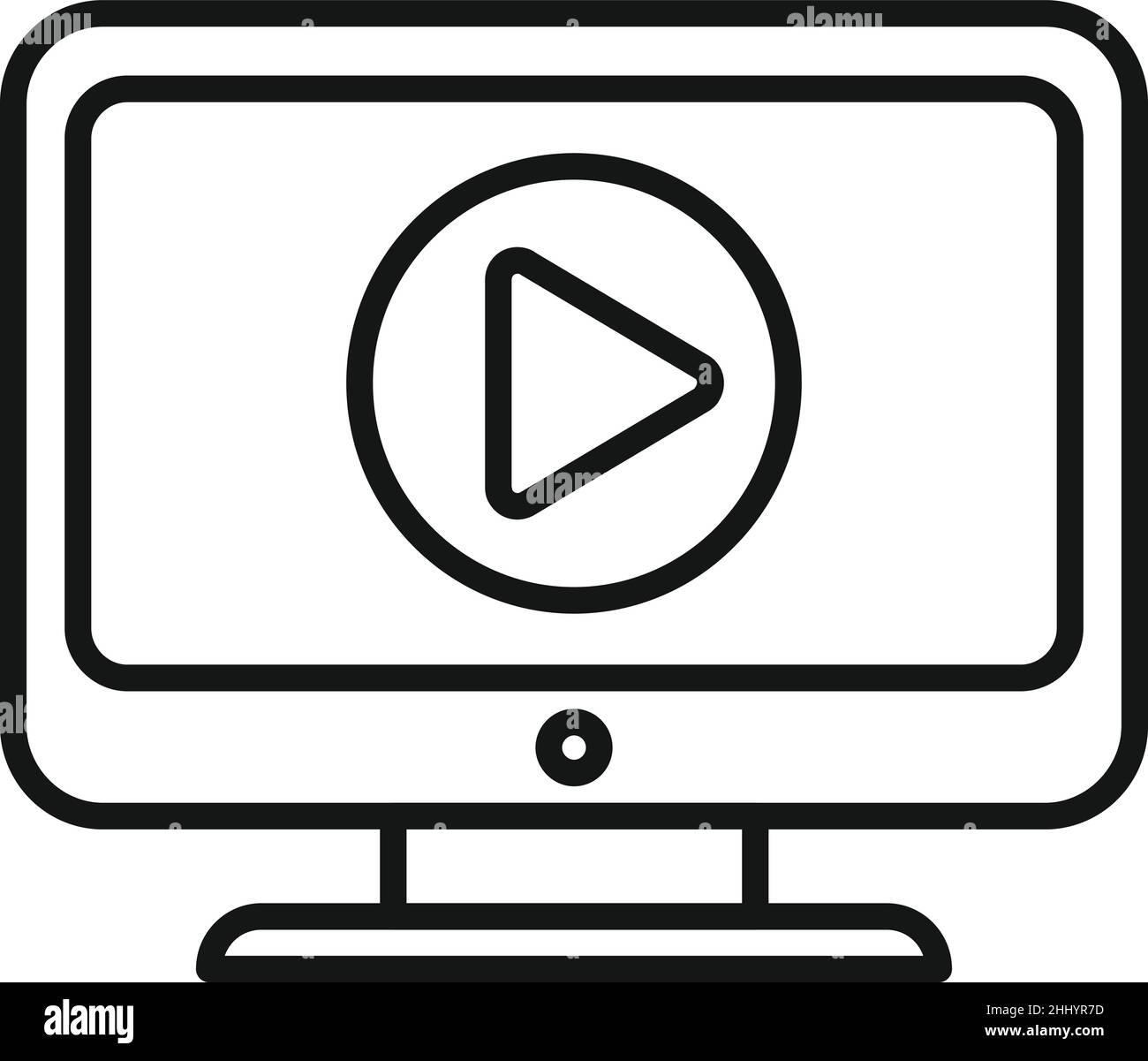 Online video player icon outline vector. Distance study Stock Vector ...