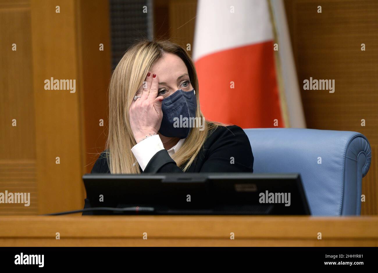 Giorgia meloni mask hi-res stock photography and images - Alamy