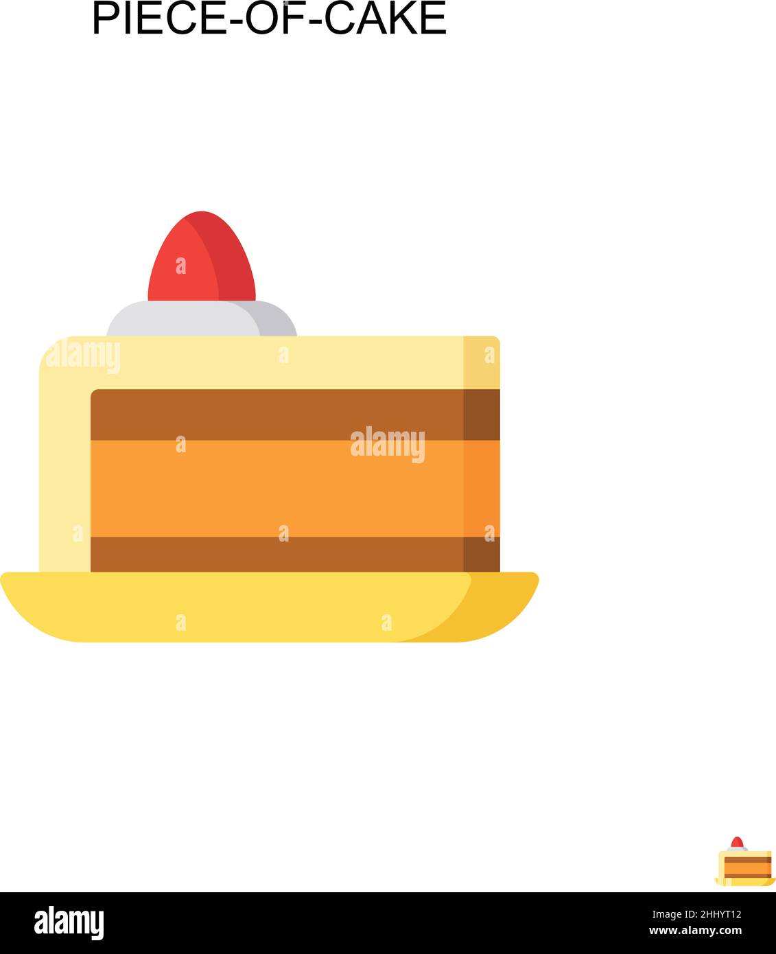 Piece-of-cake Simple vector icon. Illustration symbol design template ...