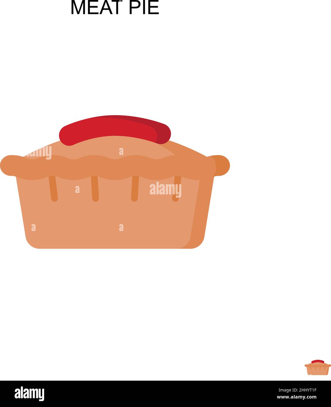 Meat pie Simple vector icon. Illustration symbol design template for ...
