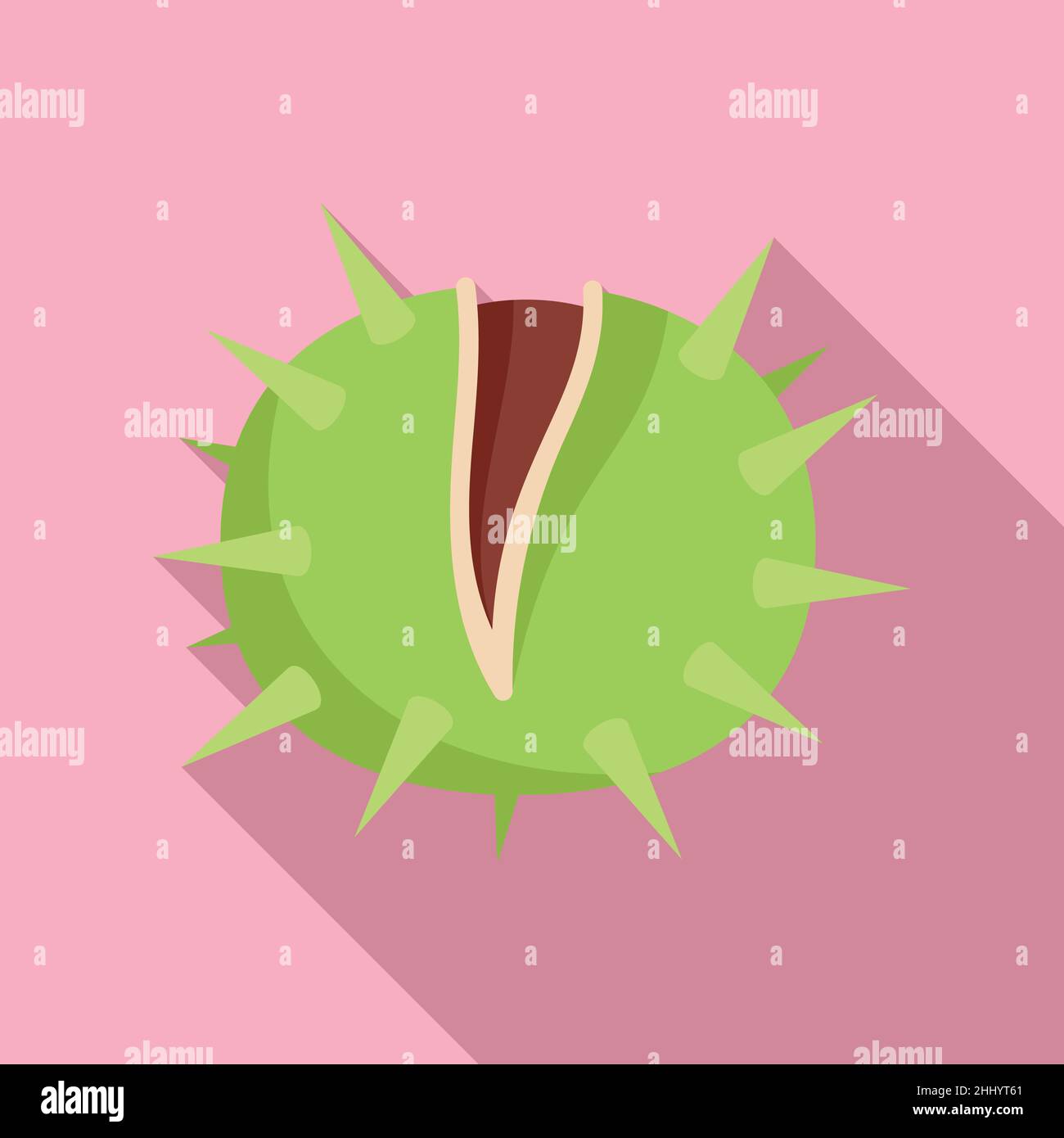 Branch chestnut icon flat vector. Tree fruit Stock Vector Image & Art ...