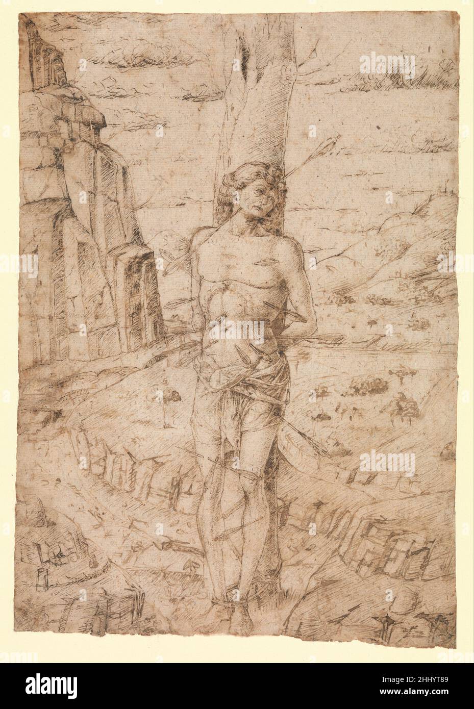 Saint Sebastian in a Landscape late 15th century Ferrara This sheet is ...