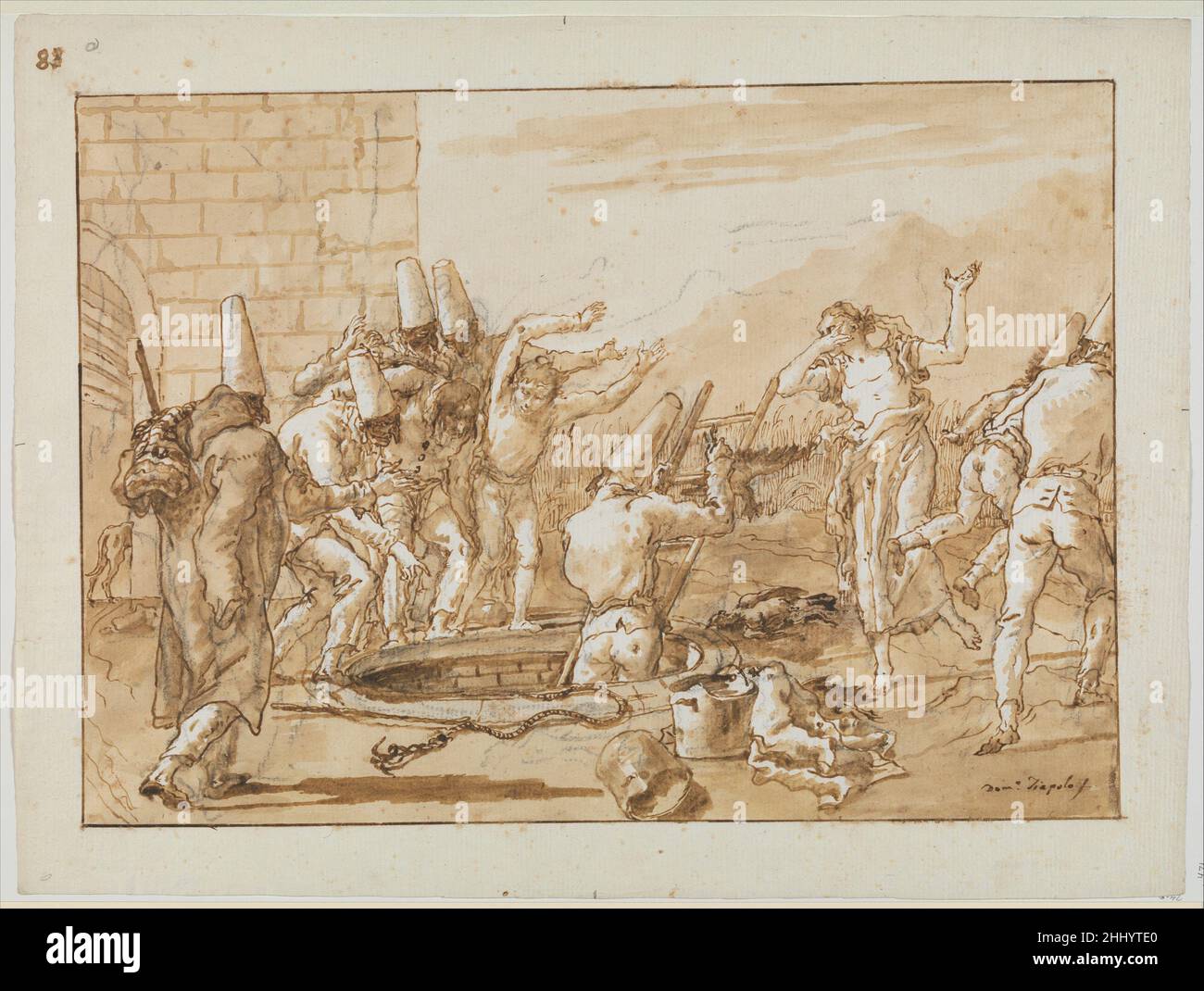 Punchinello retrieving dead fowls hi-res stock photography and images ...