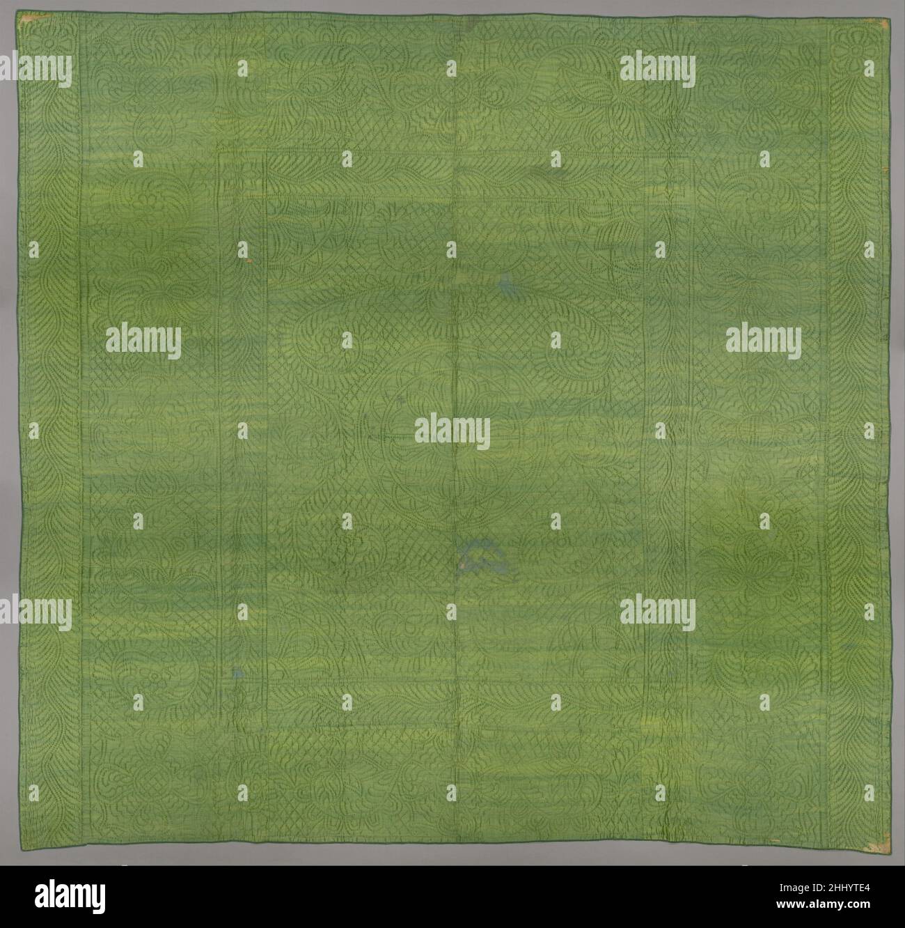 Wholecloth quilt 1747 British. Wholecloth quilt. British. 1747. Silk ...