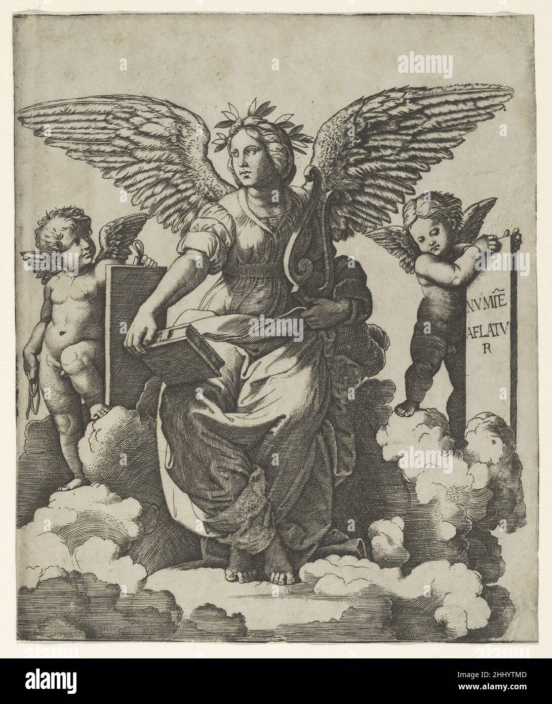 Poetry personified as a winged woman ca. 1515 Marcantonio Raimondi ...