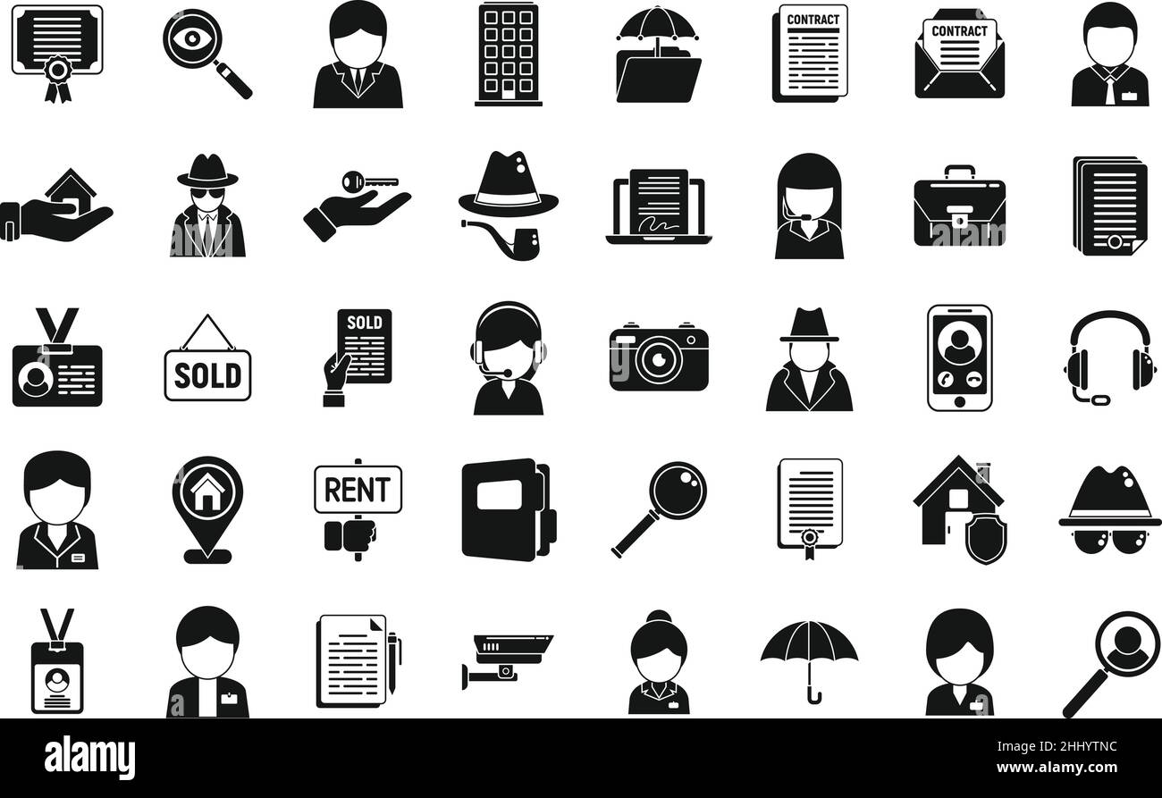 Agent icons set simple vector. Camera detect Stock Vector Image & Art ...