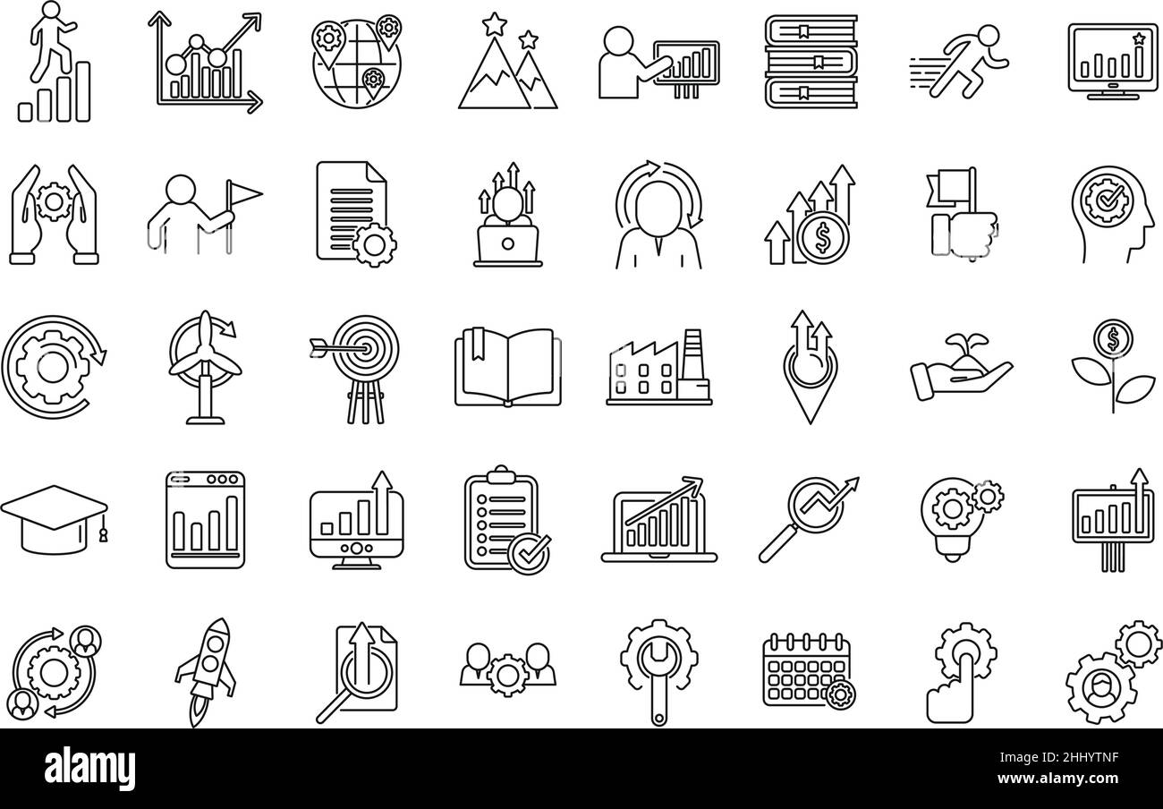 Sustainable development icons set outline vector. Goal security Stock ...