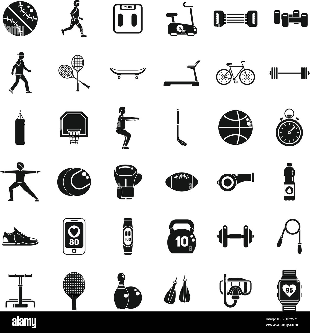Physical activity icons set simple vector. Yoga person Stock Vector ...