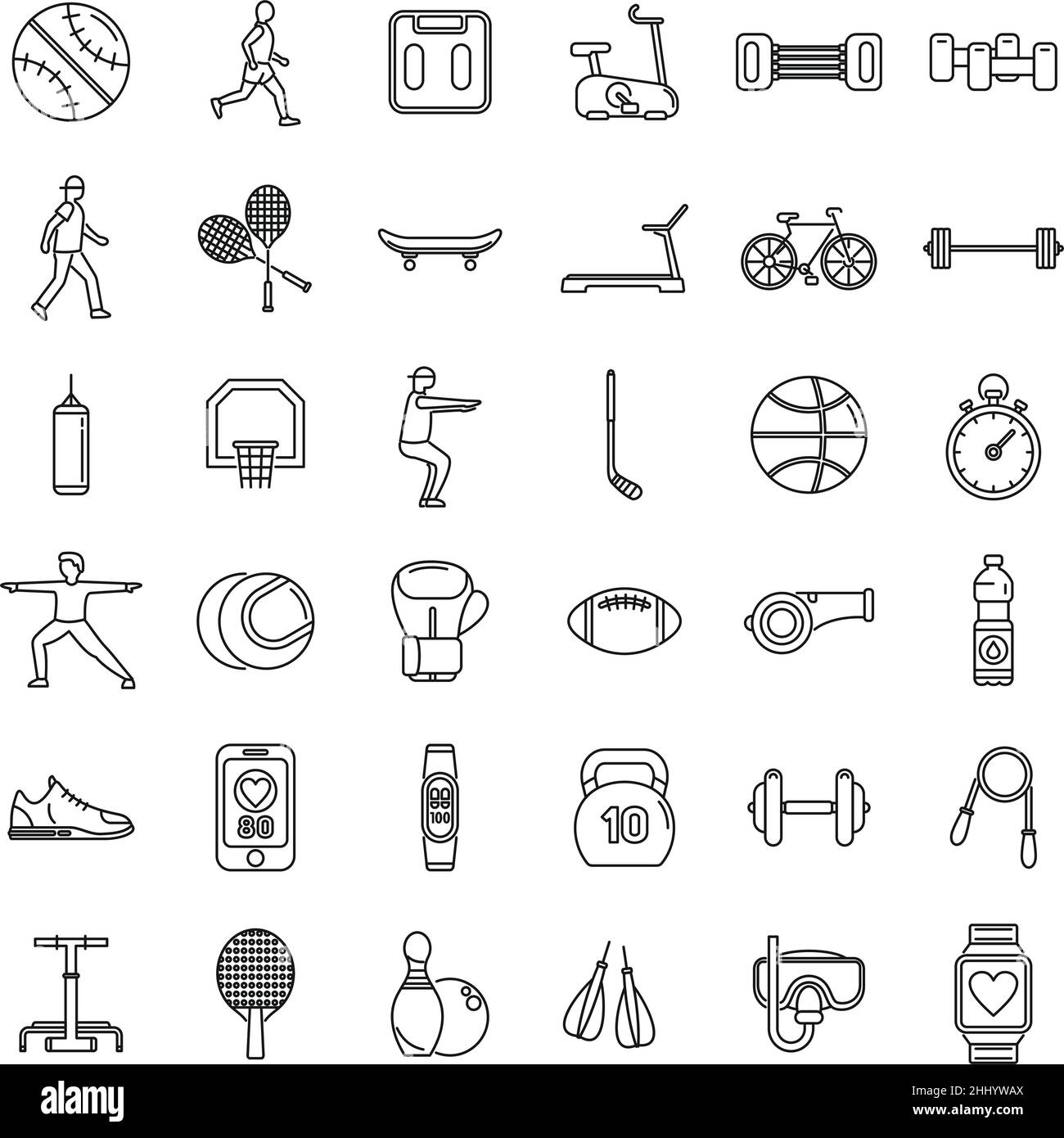 Physical activity icons set outline vector. Yoga person Stock Vector ...