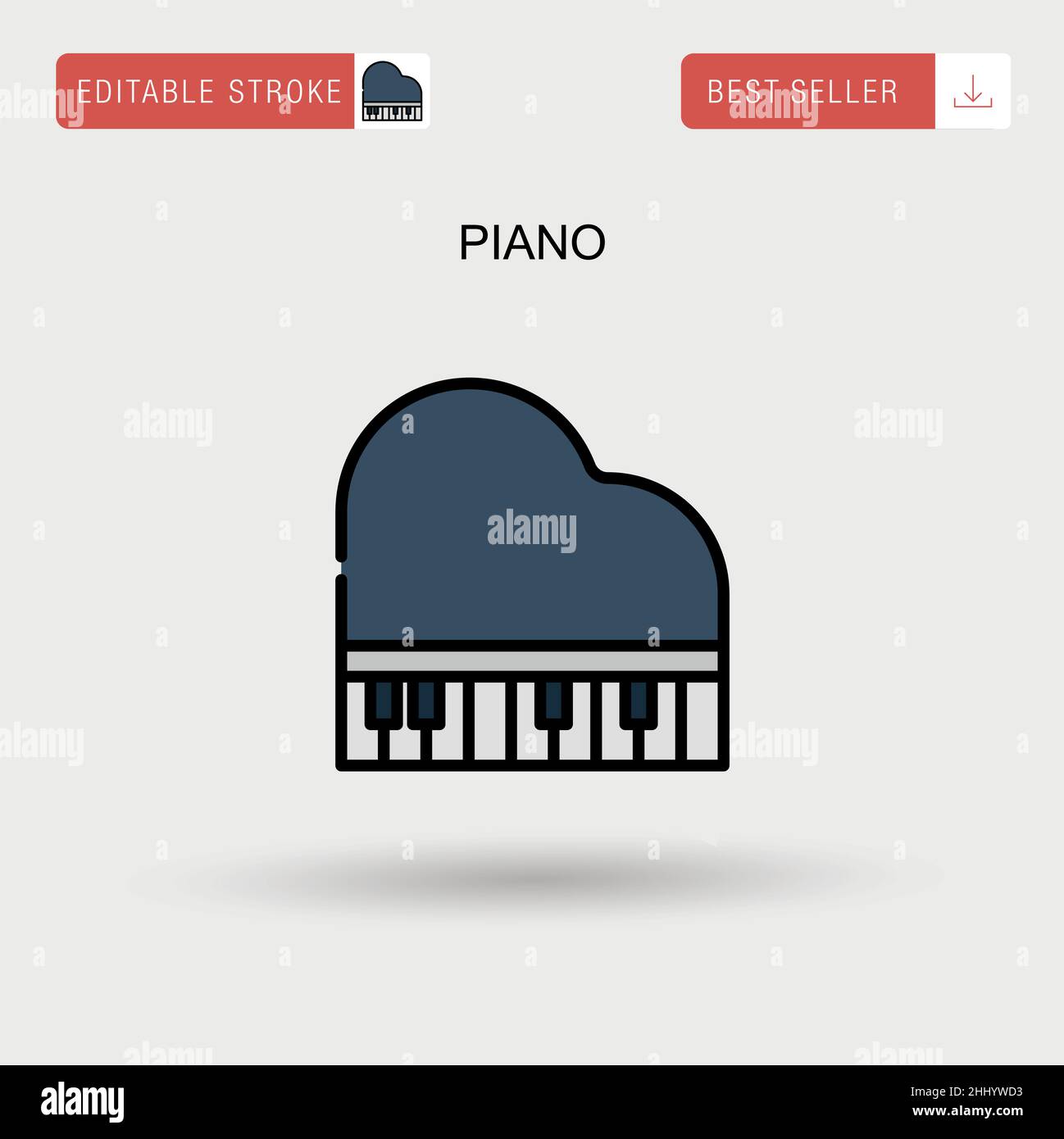 Piano Simple vector icon Stock Vector Image & Art - Alamy
