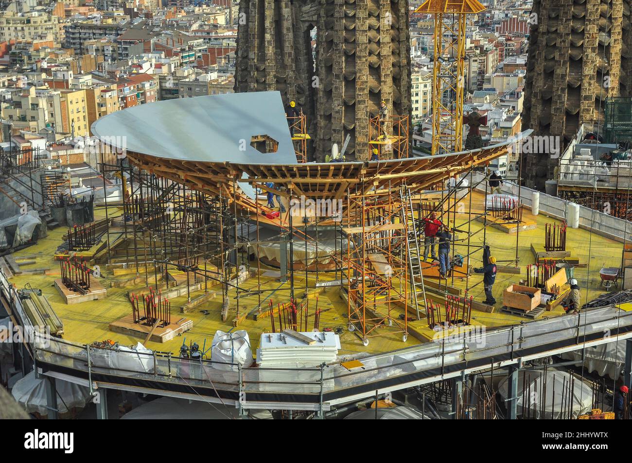 Construction works of the Crossing room, at the base of the Jesus ...